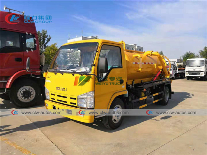 ISUZU 100P 디젤 엔진 3000L 3m3 진공 흡수 트럭